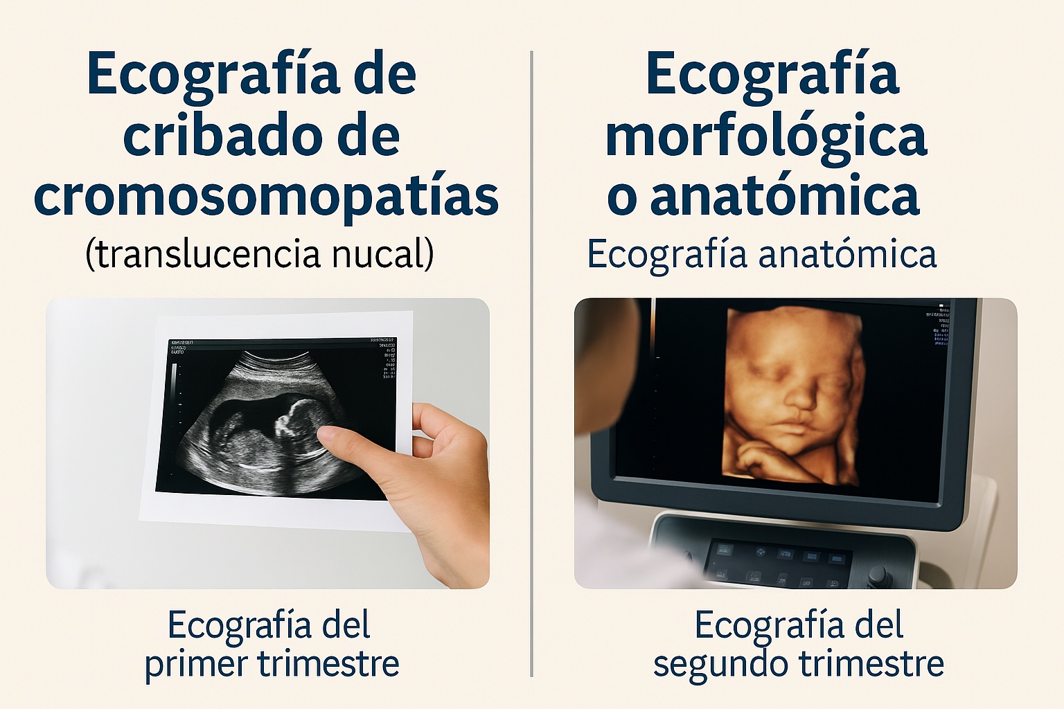 Ecografía de cribado de cromosomopatías (translucencia nucal) y ecografía morfológica en Quito